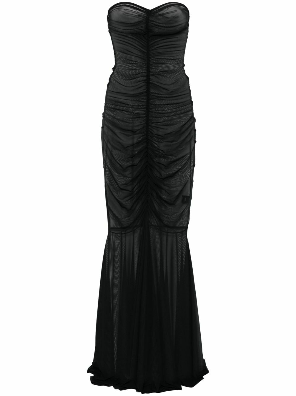 Norma Kamali Black Strapless Shirred Gown Norma Kamali