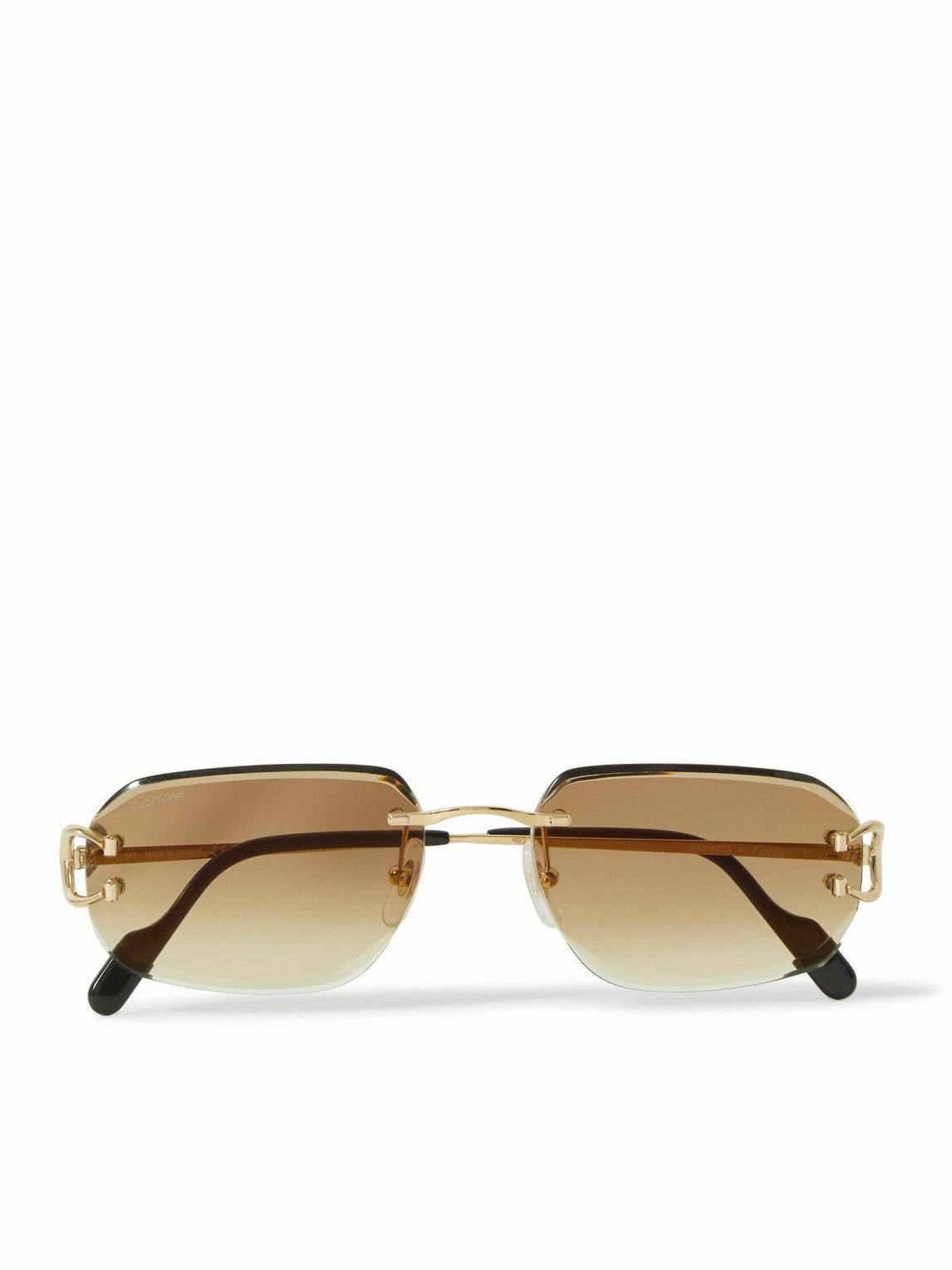 Cartier Eyewear - Signature C Rimless Rectangular-Frame Gold-Tone ...