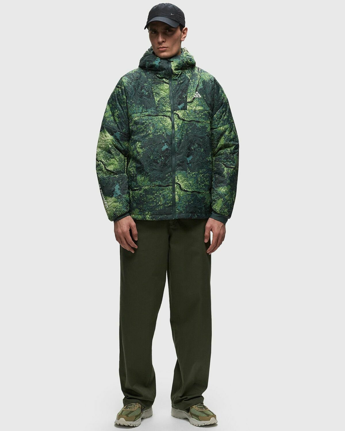 Nike Acg Rope De Dope Therma Fit Adv Allover Print Jacket Green ...