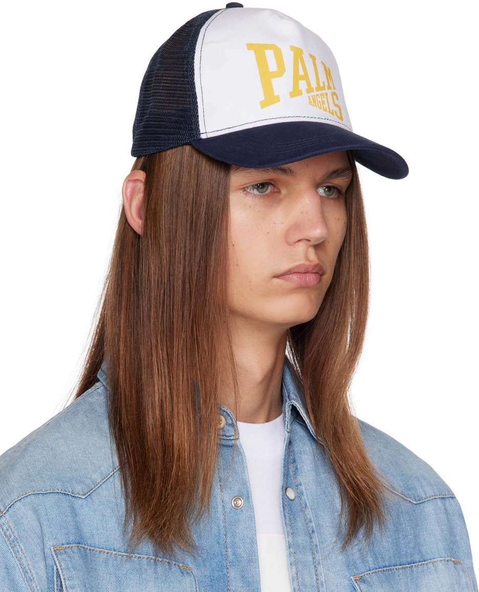 Palm Angels Navy & White PA League Cap Palm Angels