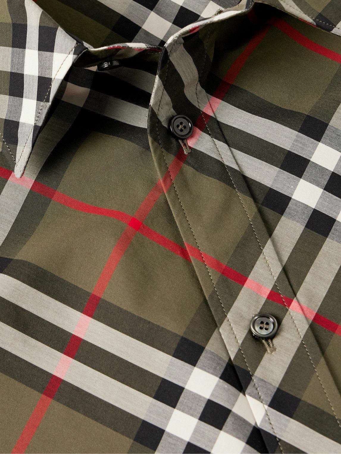 Burberry - Checked Cotton-Poplin Shirt - Green Burberry