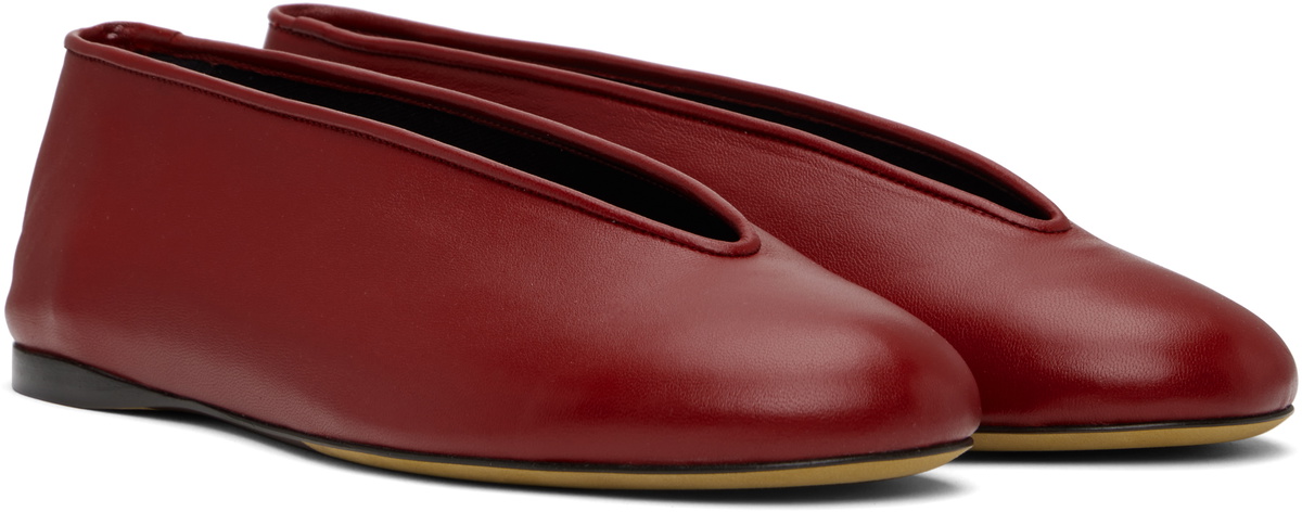 Moschino Red Duck Nappa Ballerina Flats Moschino