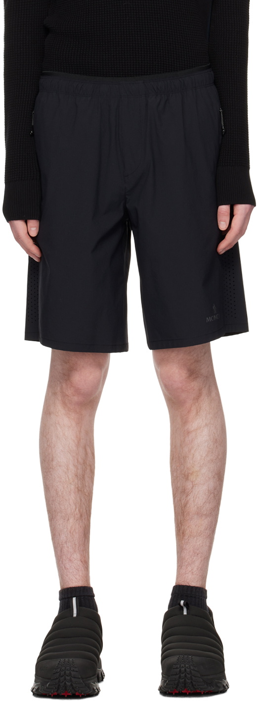 Moncler Black Perforated Shorts Moncler