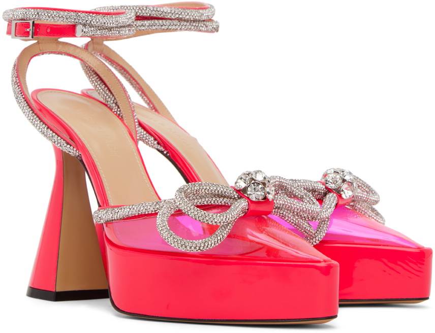 MACH & MACH Pink Double Bow Platform Heels MACH & MACH