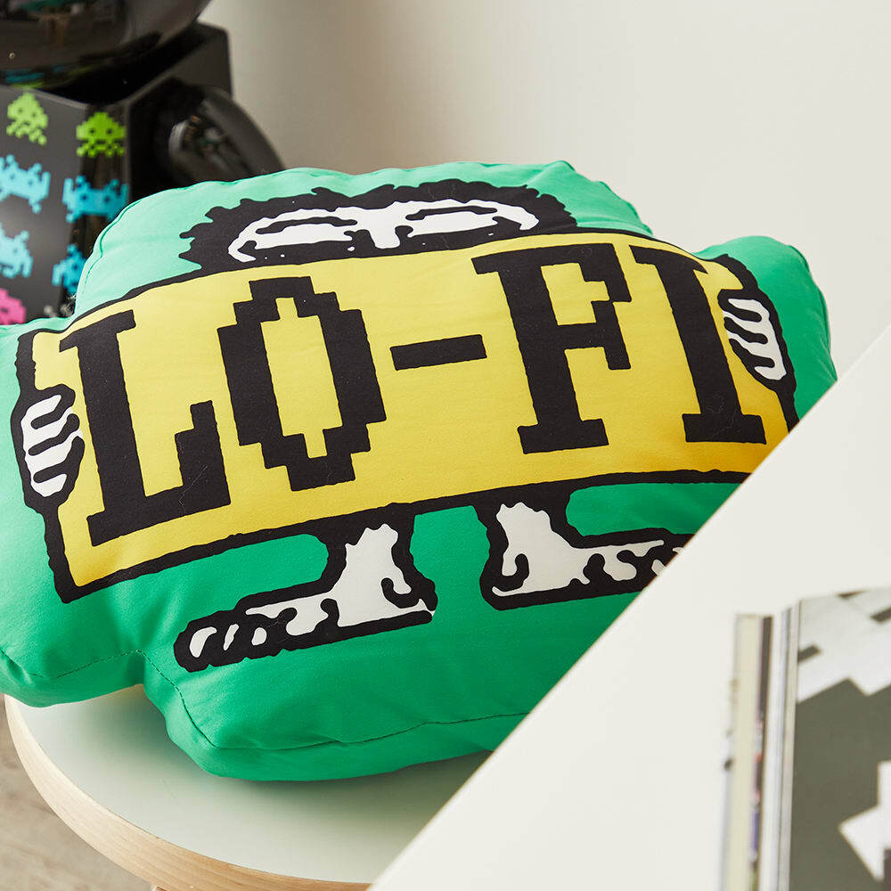 Lo-Fi Men's Sign Pillow in Kelly Green Lo-Fi