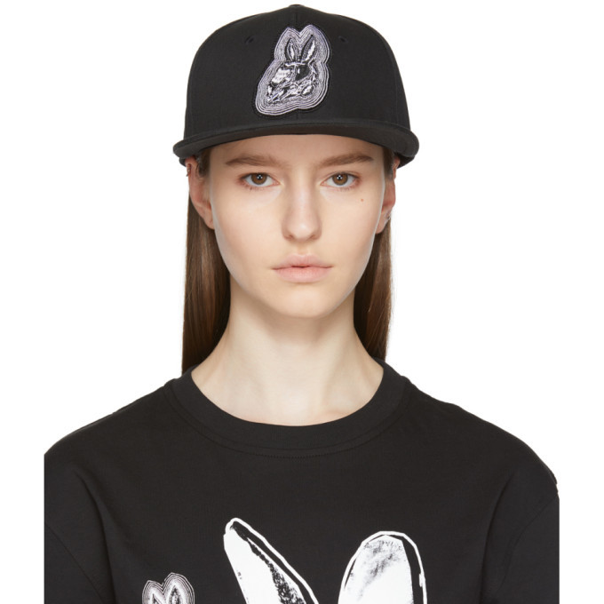 McQ Alexander McQueen Black Bunny Baseball Cap McQ Alexander McQueen