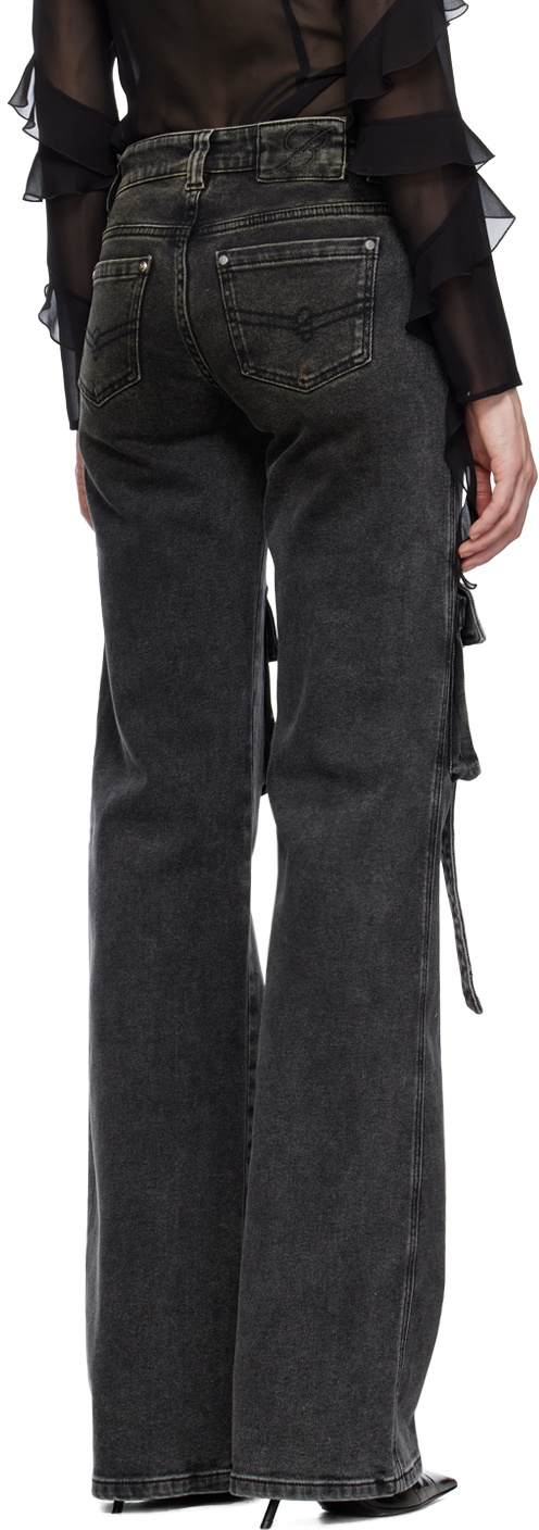 Blumarine Gray Cargo Pocket Jeans Blumarine