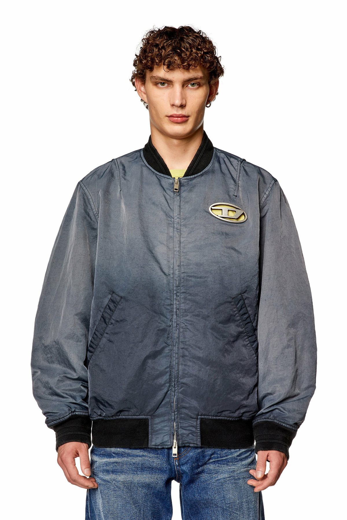 Diesel Dégradé padded bomber jacket - Jackets Mens in Grey Diesel