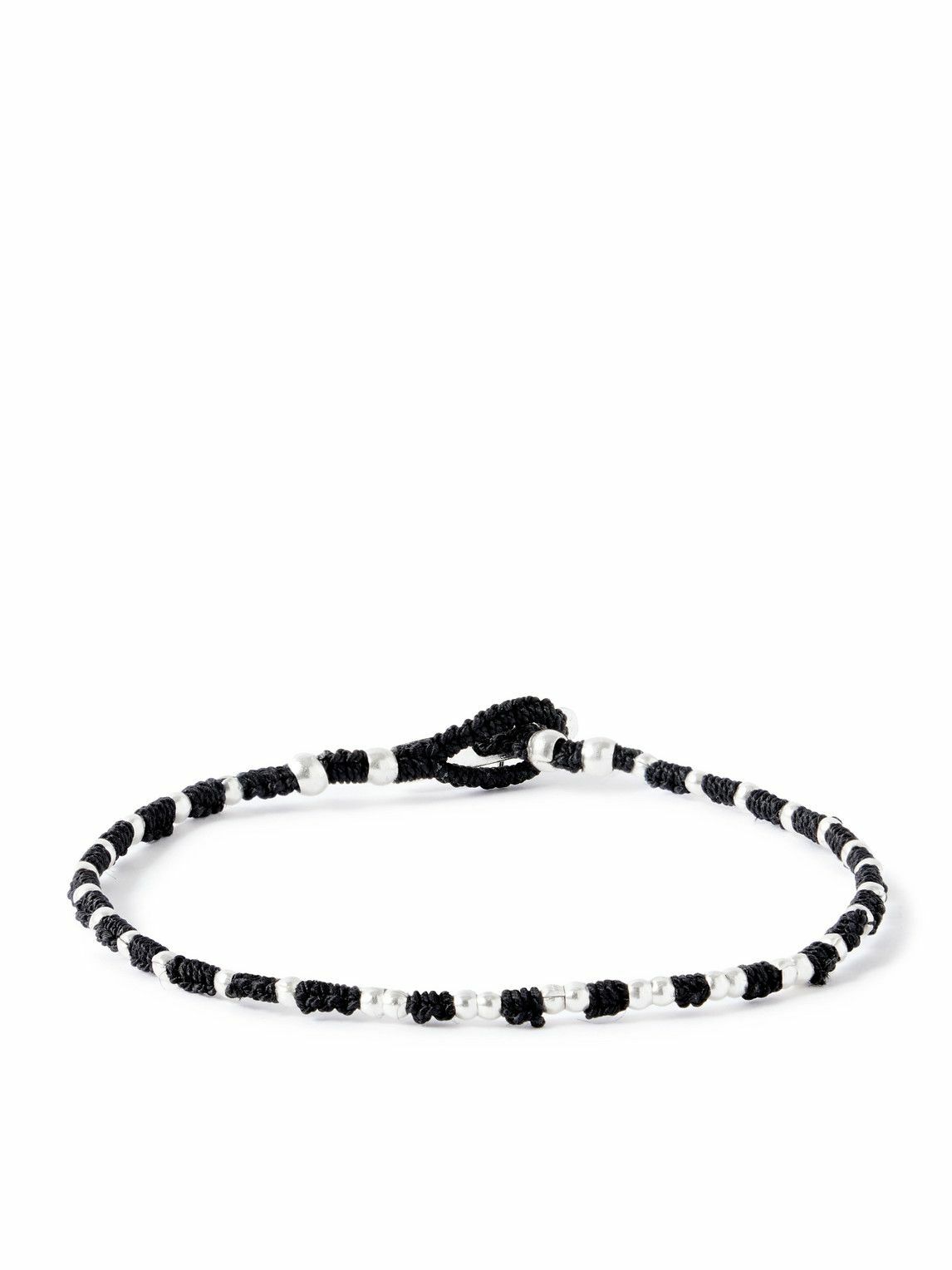 Mikia - Silver Beaded Bracelet - Black Mikia