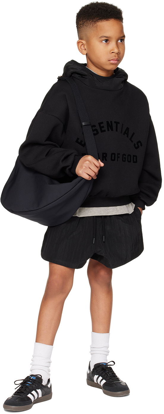 Fear of God ESSENTIALS Kids Black Crinkle Shorts Fear Of God Essentials