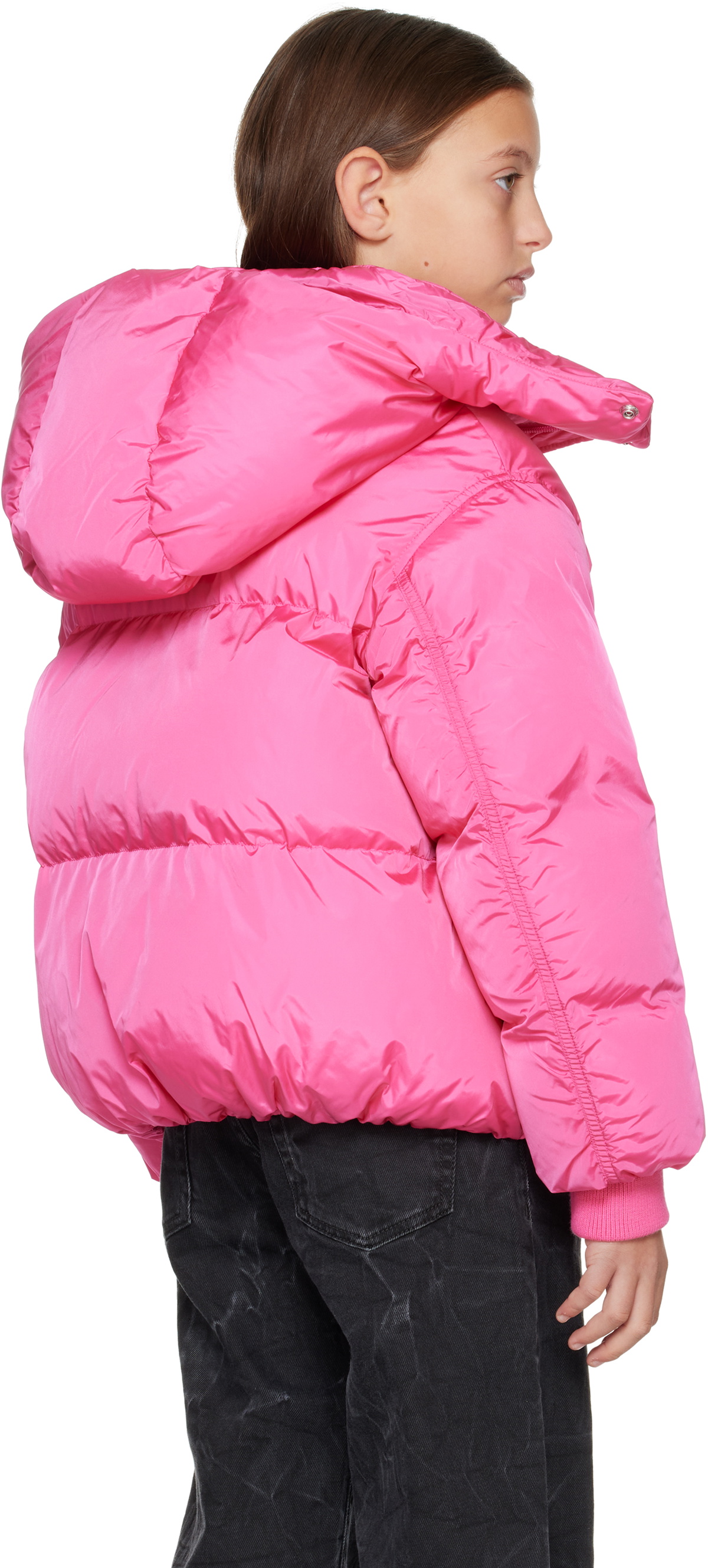 MM6 Maison Margiela Kids Pink Nylon Puffer Jacket MM6 Maison Margiela