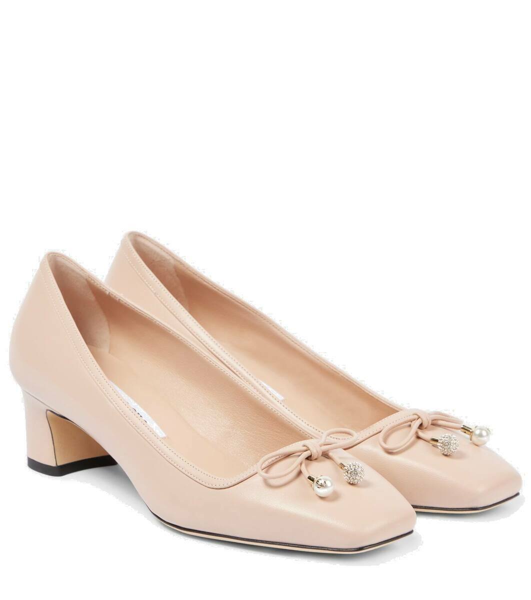 Jimmy Choo Elme 45 bow-detail leather pumps Jimmy Choo