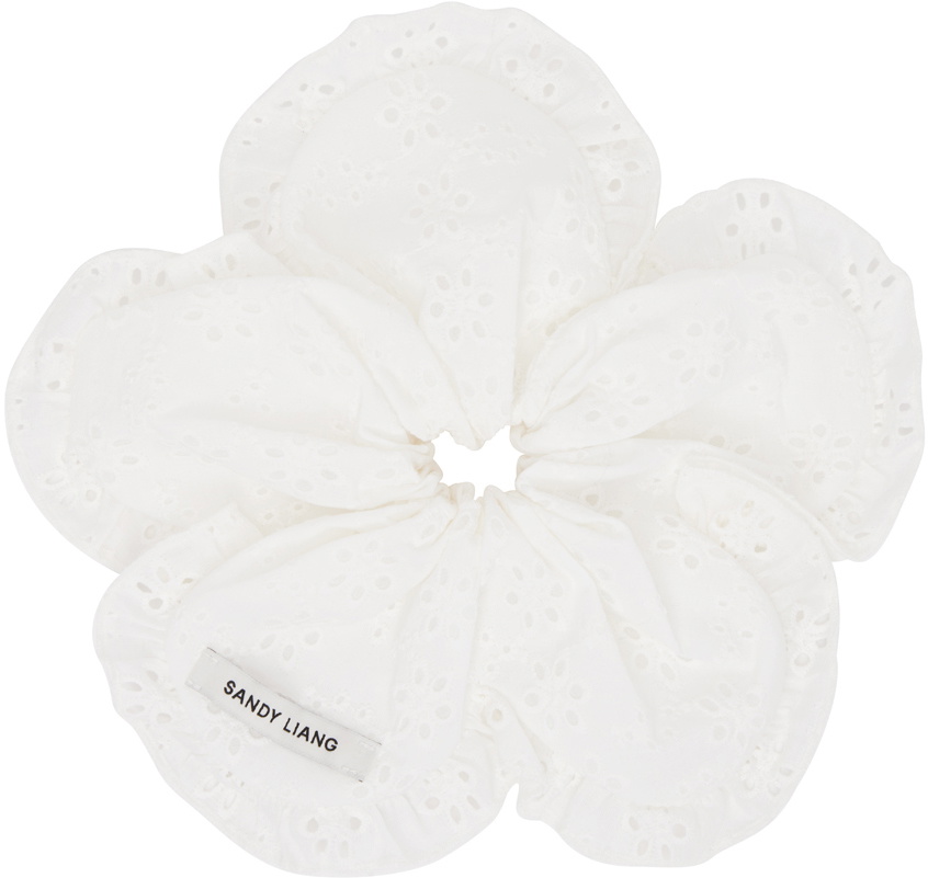 Sandy Liang White Flower Power Scrunchie Sandy Liang