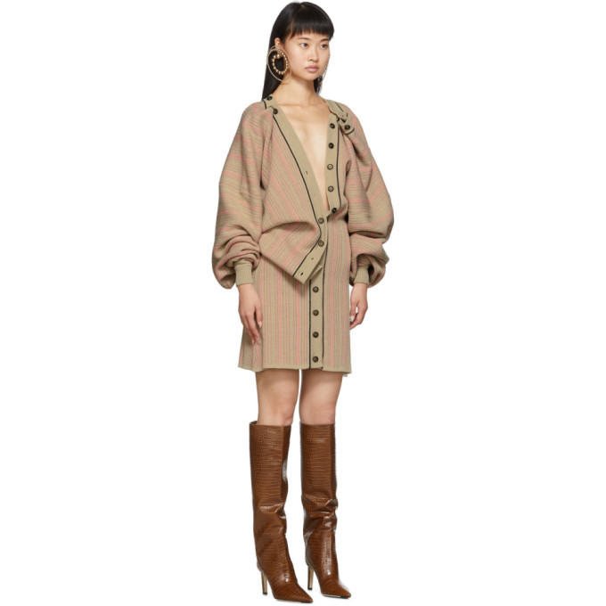 Y/Project Beige and Pink Knit Button Dress Y/Project
