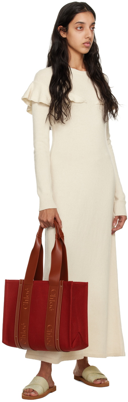 Chloé Red Medium Woody Tote Chloe