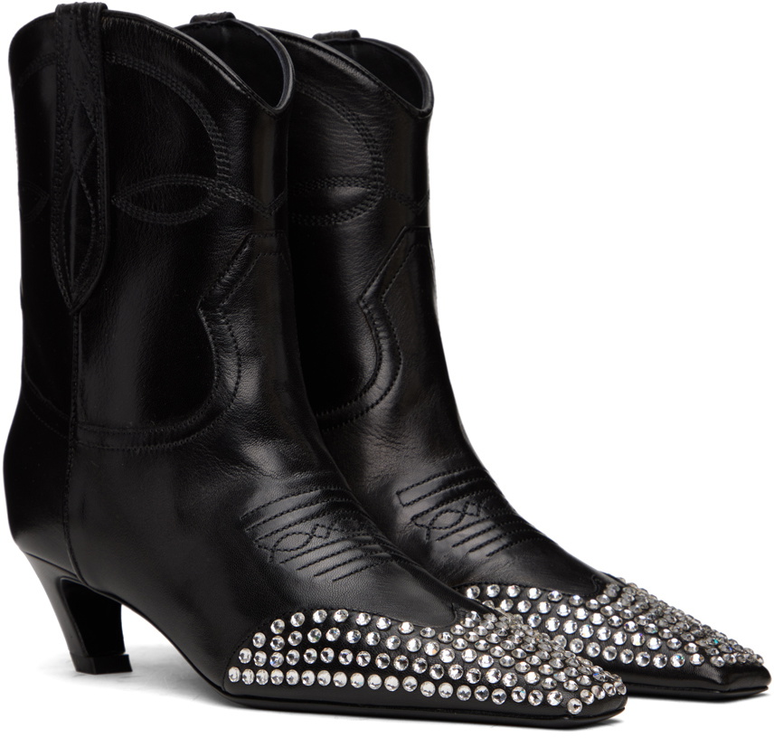 KHAITE Black Dallas Ankle Boots Khaite