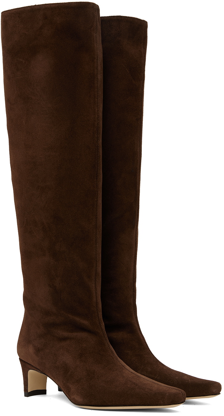 Staud Brown Wally Suede Tall Boots Staud