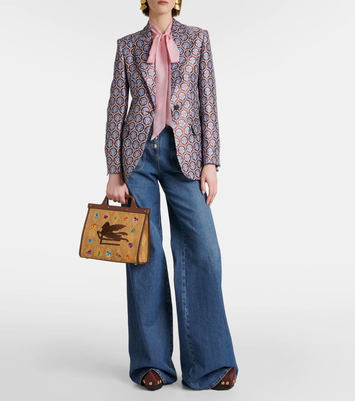 Etro Love Trotter Small raffia tote bag Etro