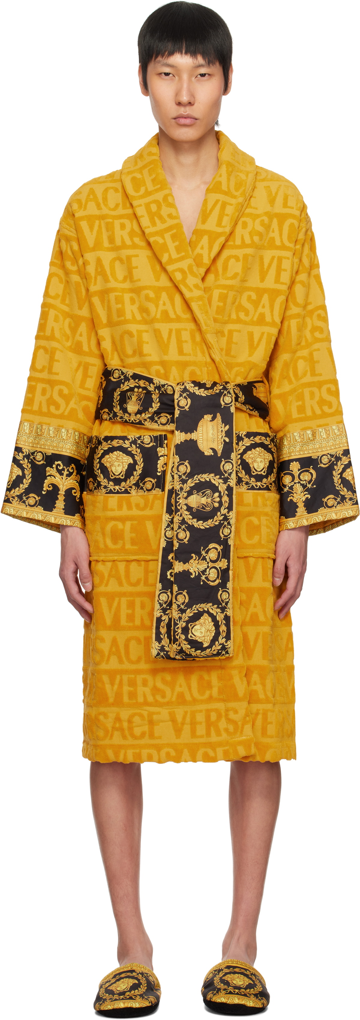 Versace Underwear Yellow 'I Heart Baroque' Bathrobe Versace Underwear