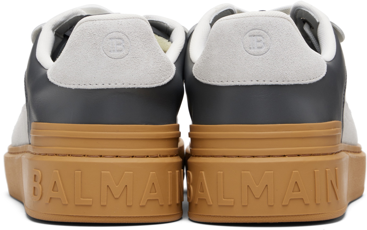 Balmain White & Gray B-Court Flip Sneakers Balmain