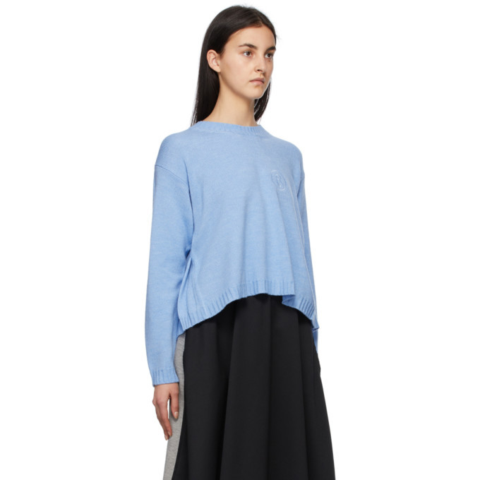 MM6 Maison Margiela Blue Pleated Back Sweater MM6 Maison Margiela