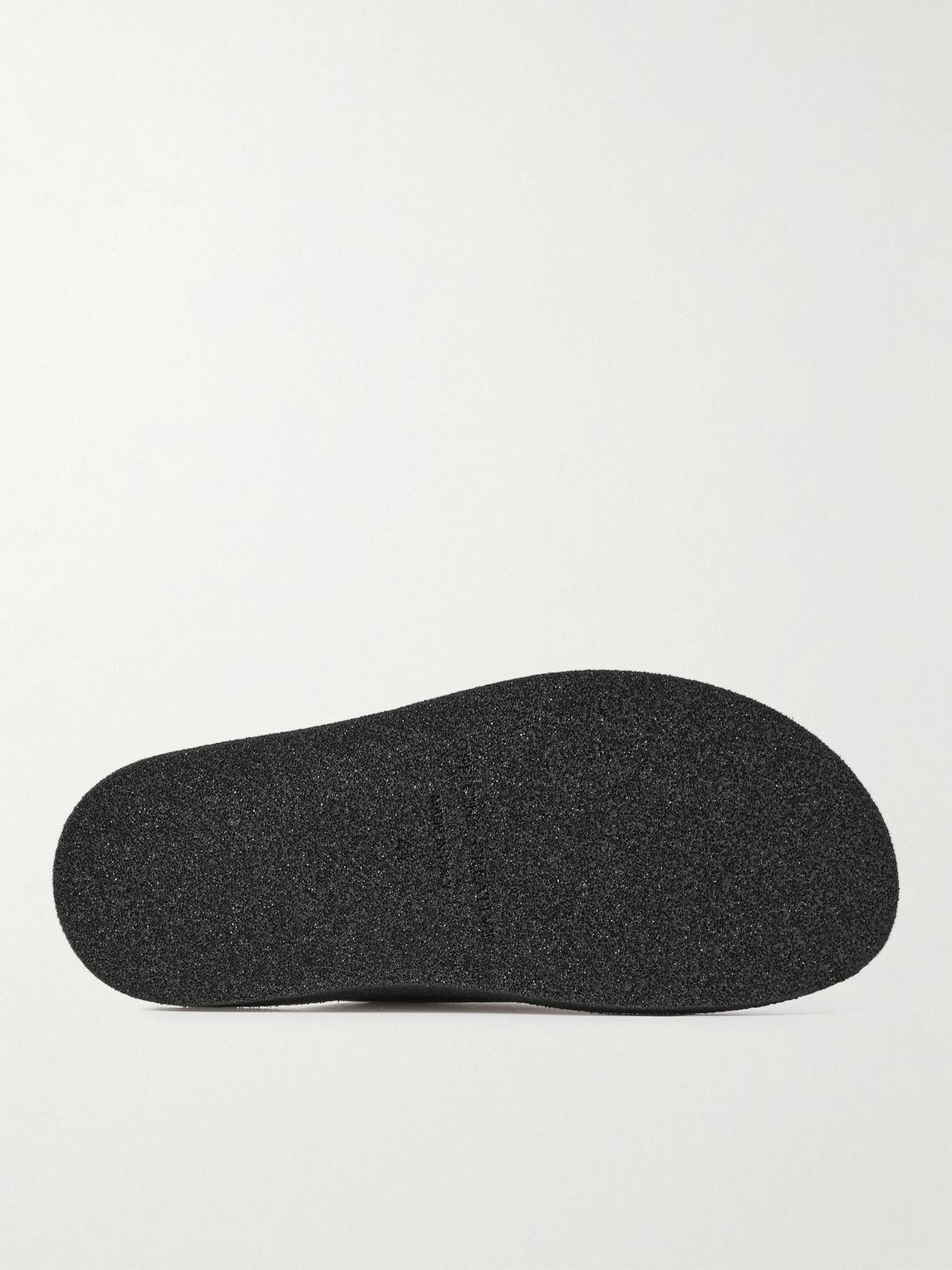 Officine Creative - Rubber-Trimmed Full-Grain Leather Slides - Black ...