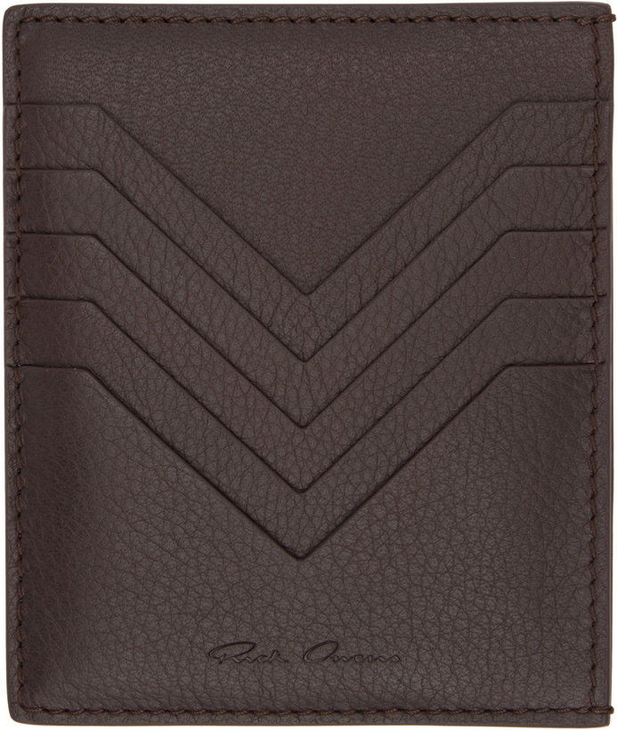 Rick Owens Brown Hollywood Square Card Holder Rick Owens