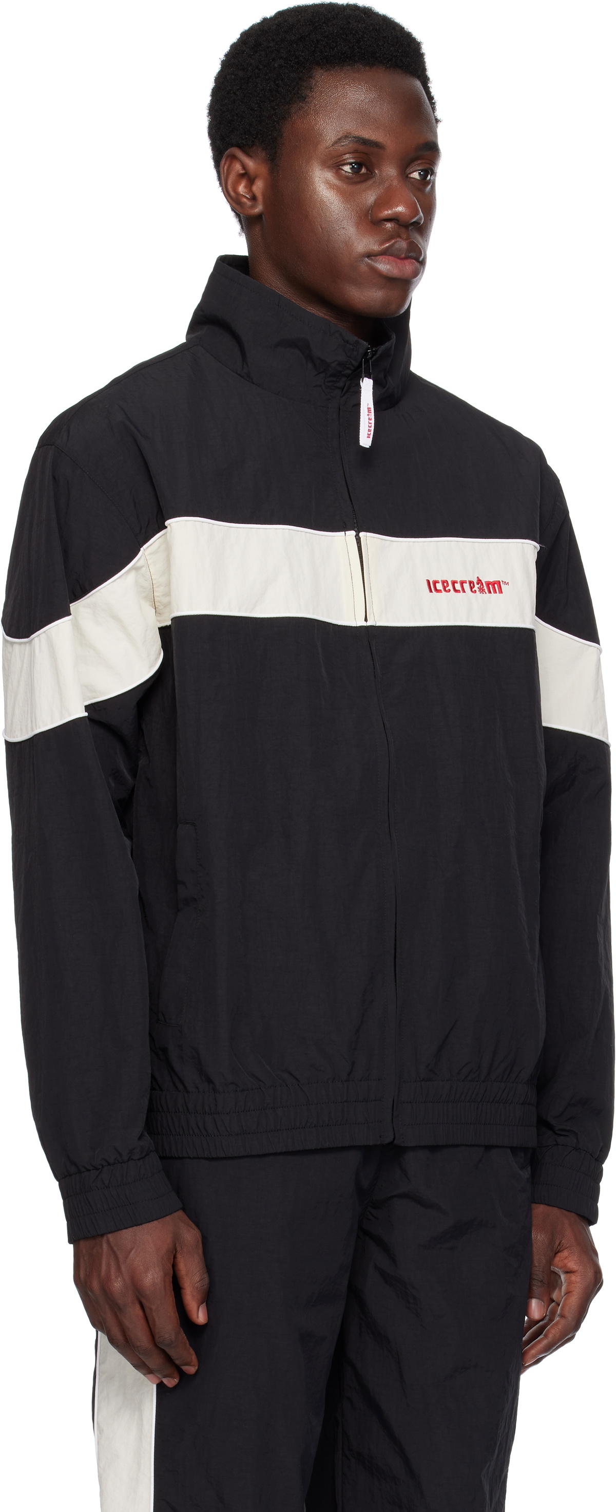 ICECREAM Black Nylon Track Jacket ICECREAM