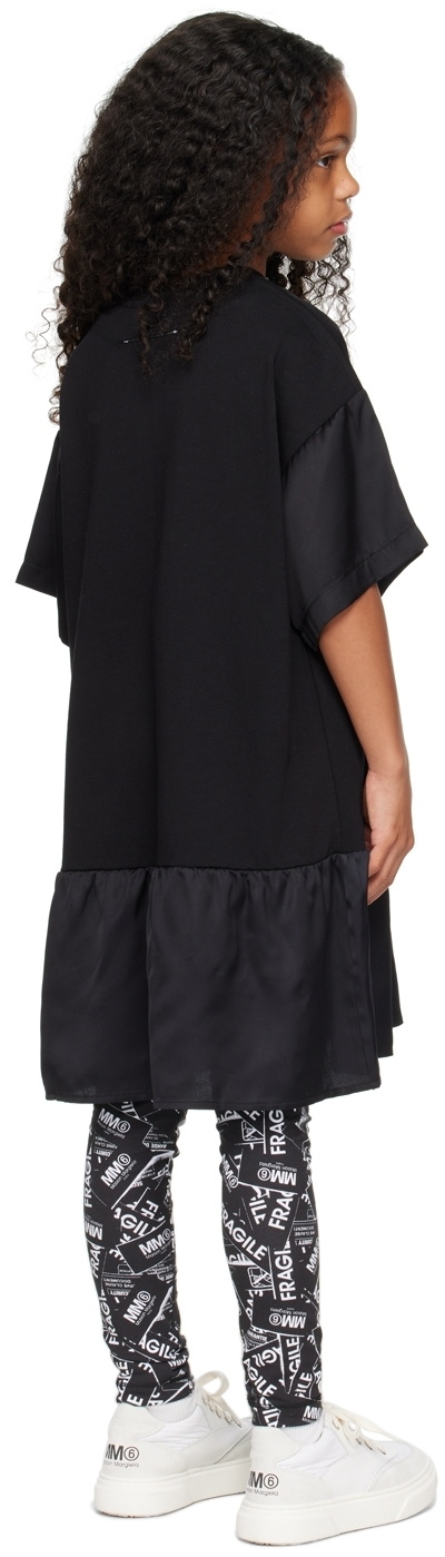 MM6 Maison Margiela Kids Black Logo Dress MM6 Maison Margiela