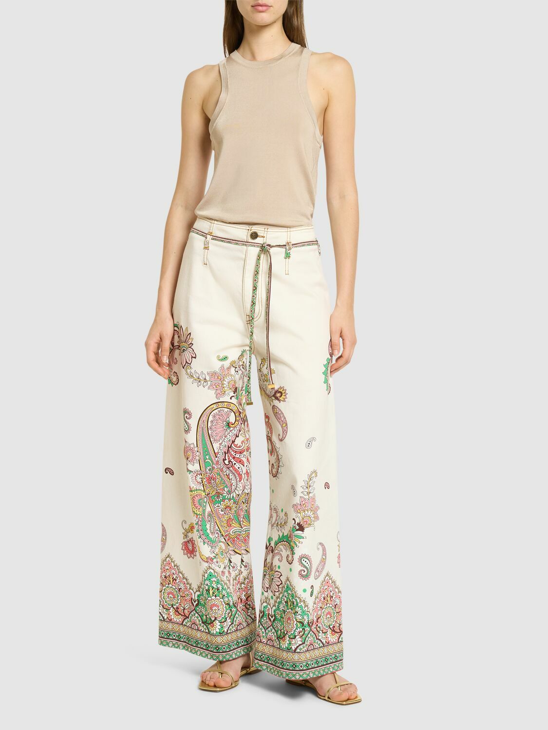 ETRO Printed Denim Flared Jeans Etro