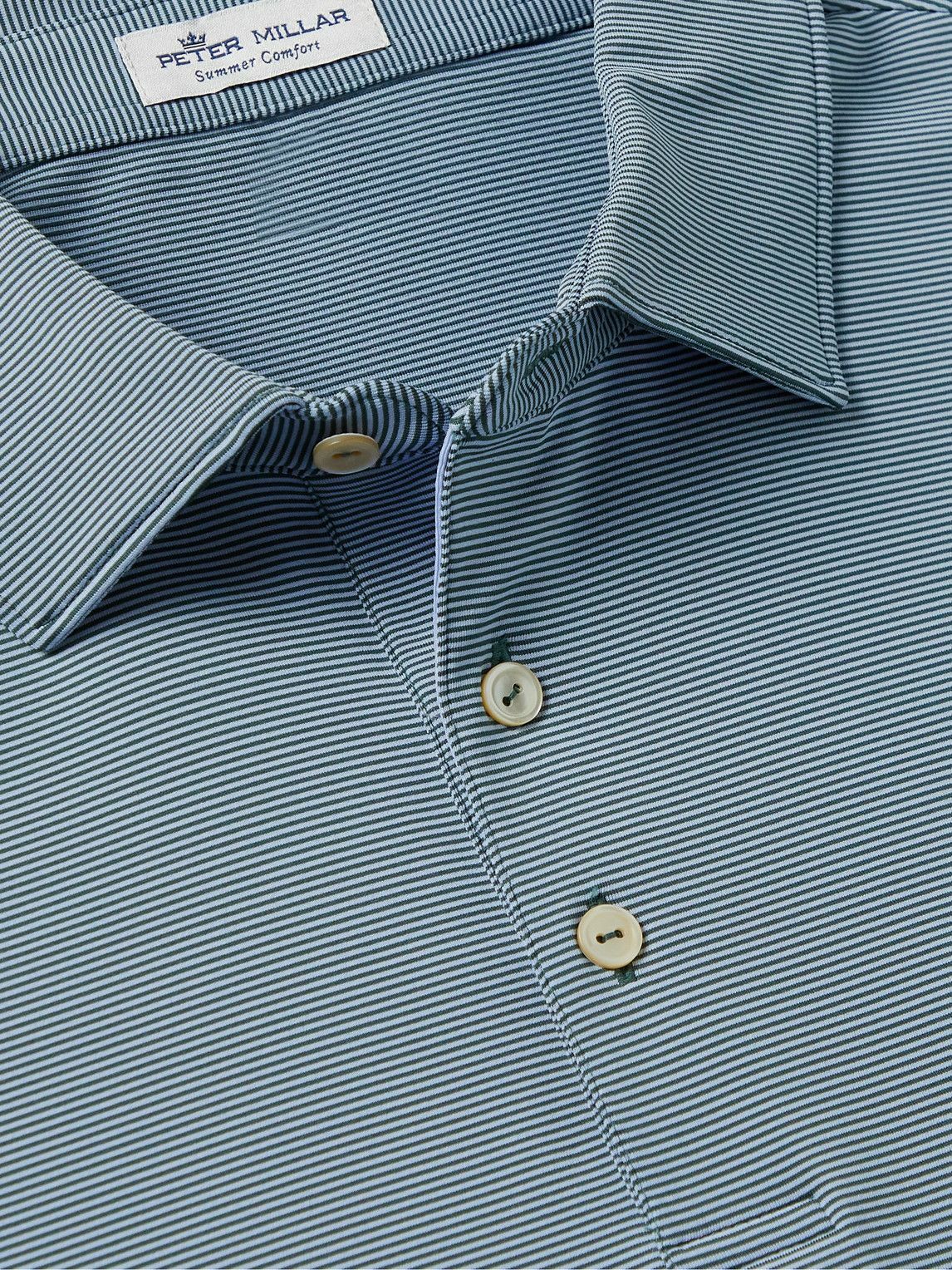 Peter Millar - Jubilee Striped Tech-Jersey Golf Polo Shirt - Blue Peter ...