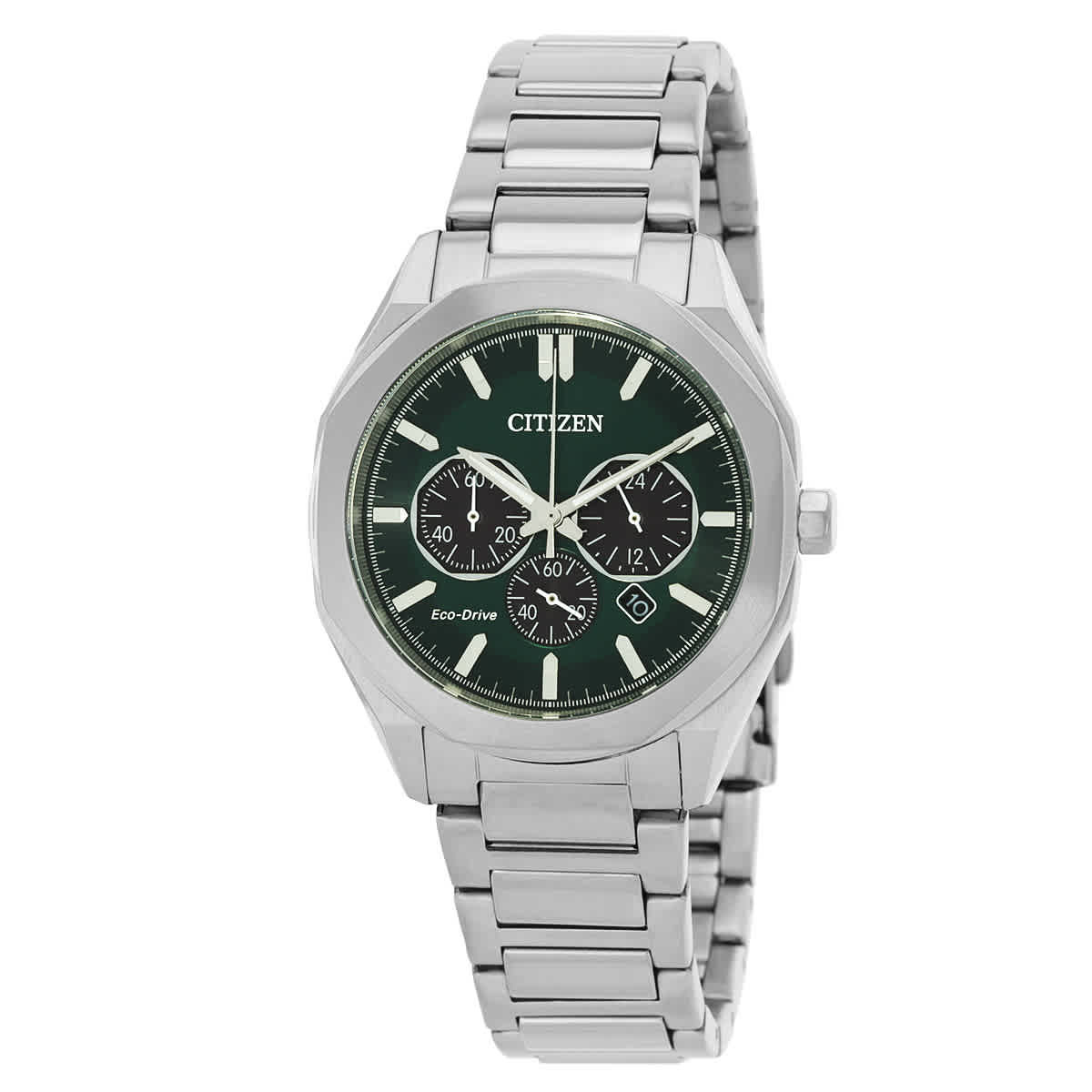 Citizen Eco-Drive Chronograph Green Dial Mens Watch CA4590-81X Citizen