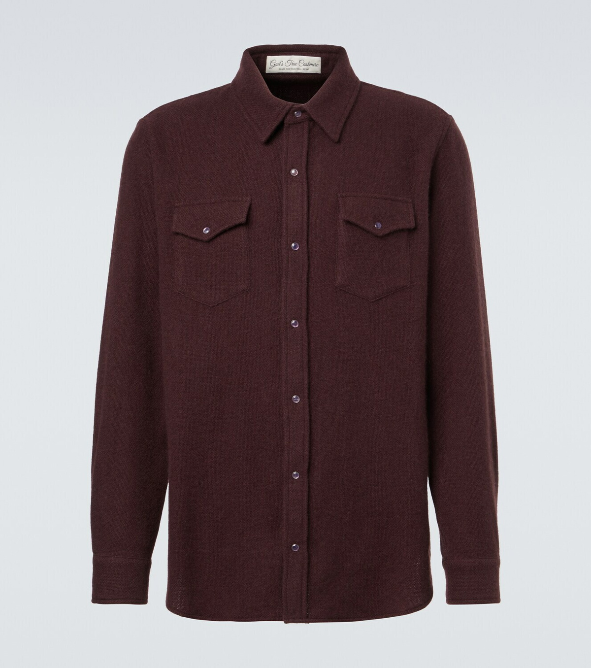 God's True Cashmere Claret cashmere shirt with amethyst God's True Cashmere