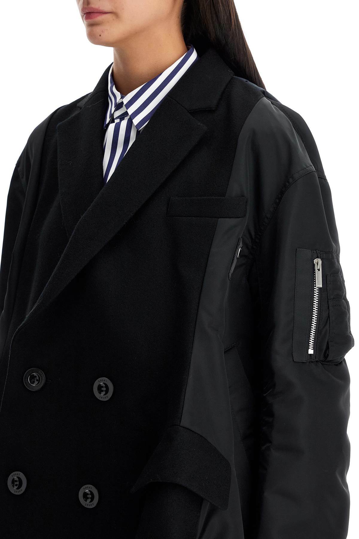 SACAI hybrid wool and nylon jacket Black Sacai