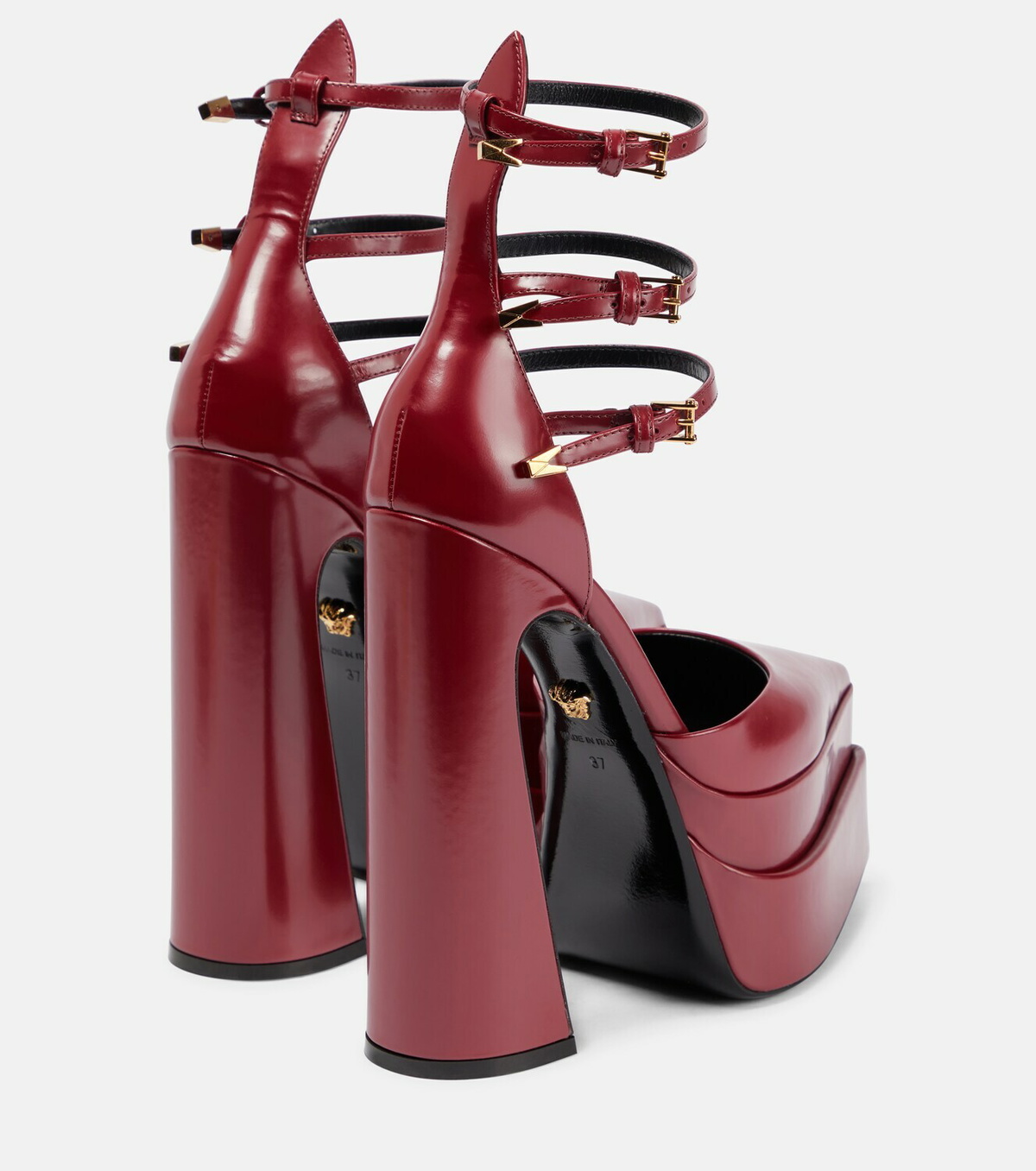 Versace Aevitas Pointy leather platform pumps Versace