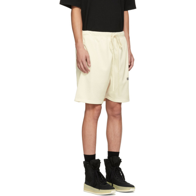 Essentials White Mesh Logo Shorts Essentials