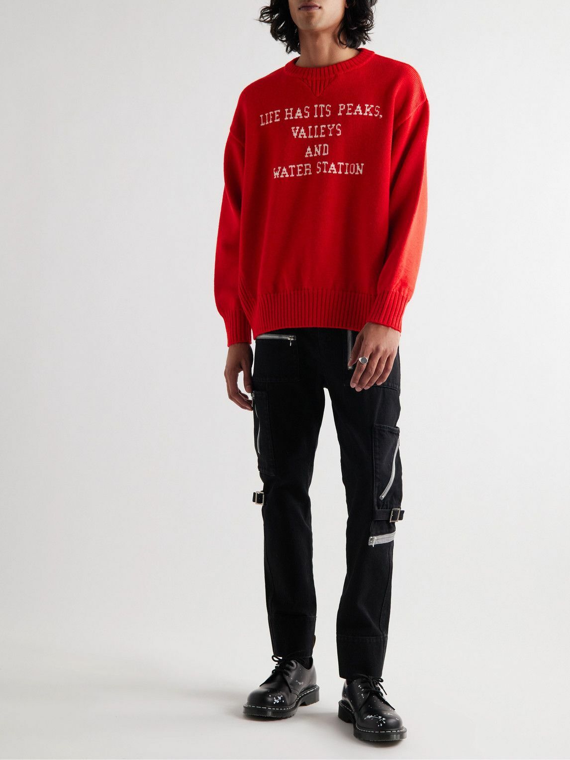 UNDERCOVER - Jacquard-Knit Wool Sweater - Red Undercover