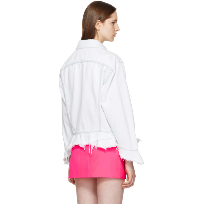 MSGM Blue Ruffled Denim Jacket MSGM