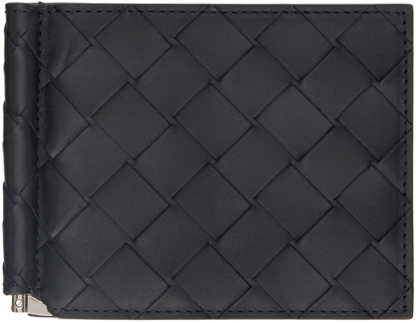 Bottega Veneta Black Bill Clip Wallet Bottega Veneta