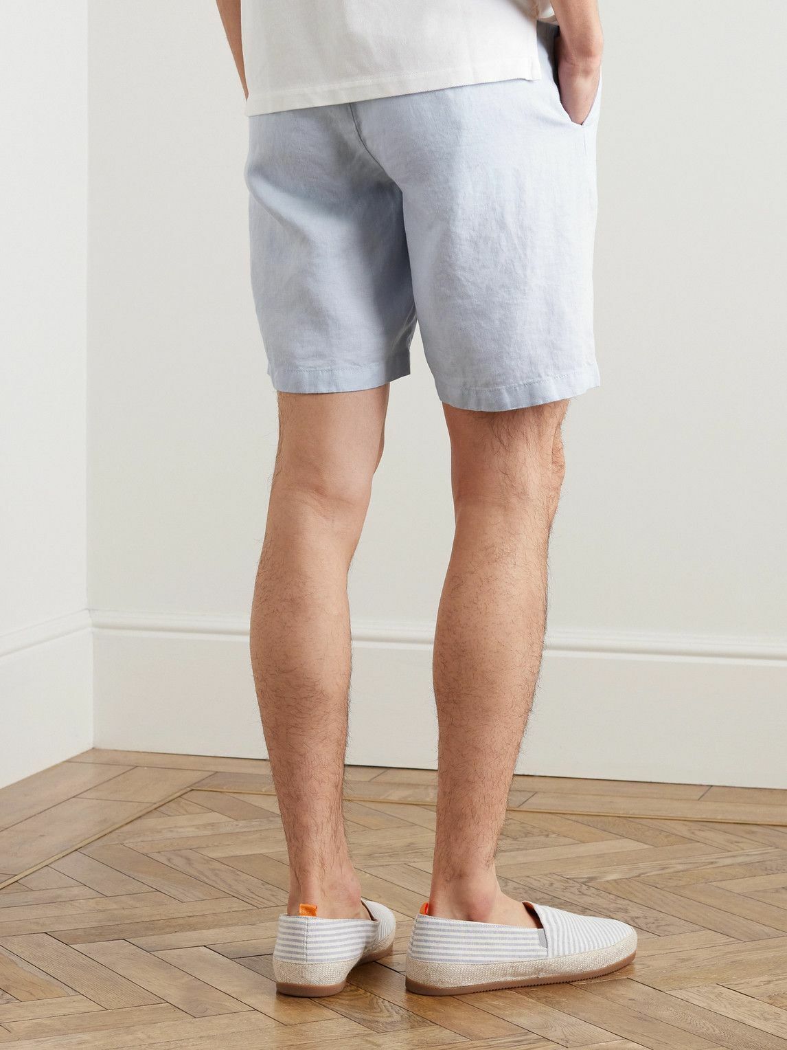 Orlebar Brown - Norwich Straight-Leg Linen Shorts - Blue Orlebar Brown