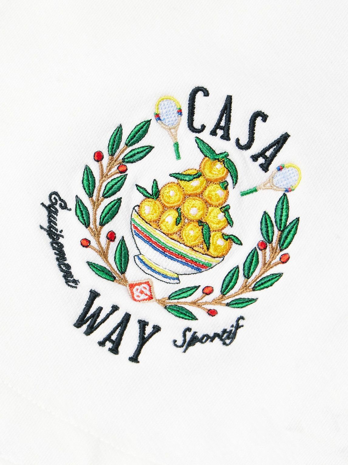Casablanca - Casa Way Straight-Leg Logo-Embroidered Cotton-Jersey ...