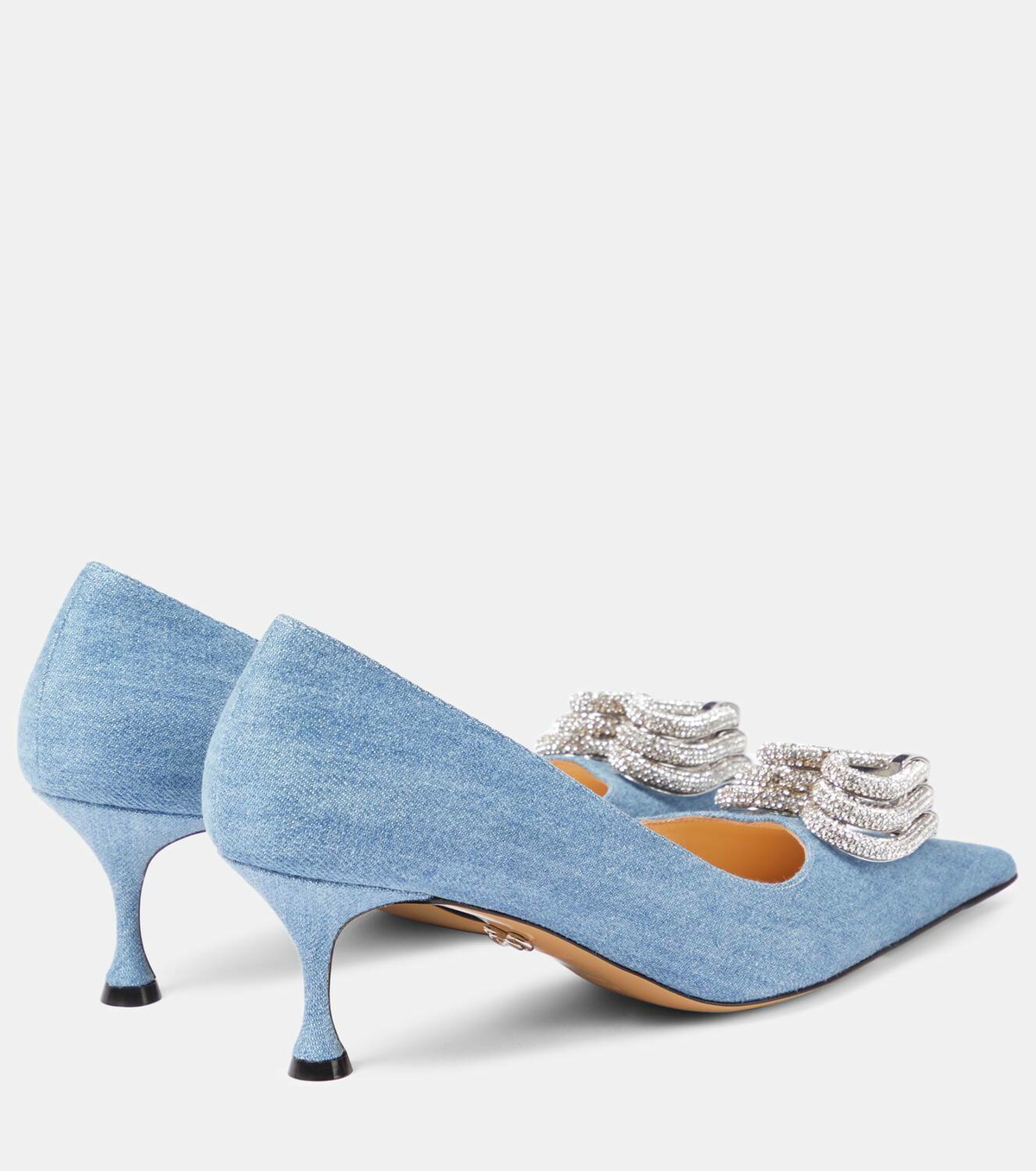 Mach & Mach Triple Heart 60 denim pumps MACH & MACH