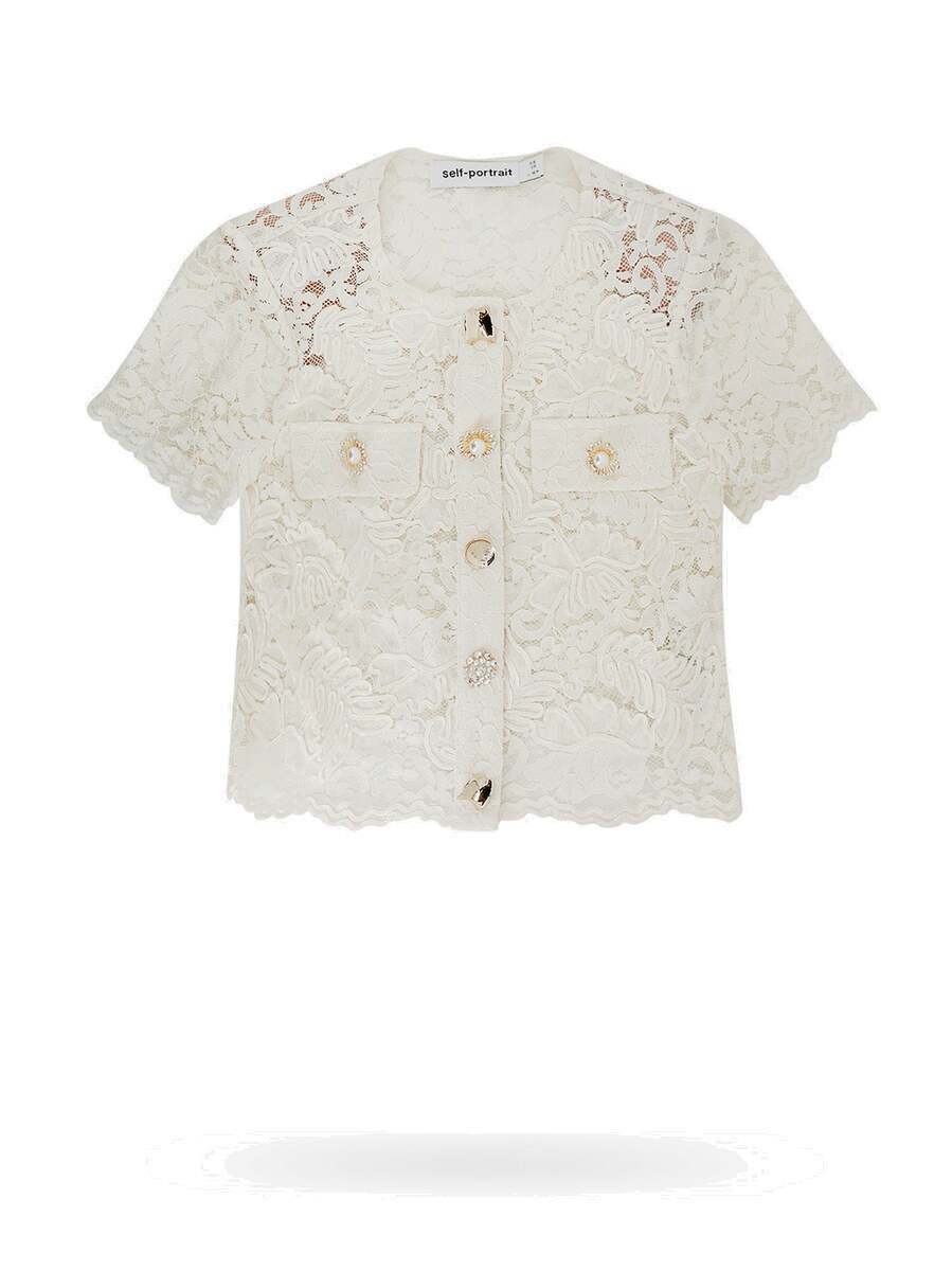 Self Portrait Top White Womens Self-Portrait