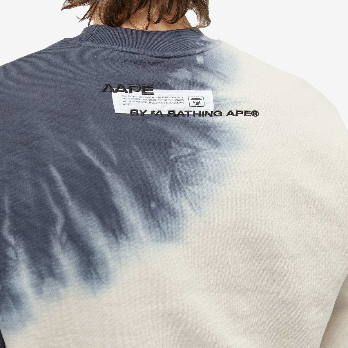 Men's AAPE Tag Crew Sweat in Black AAPE by A Bathing Ape