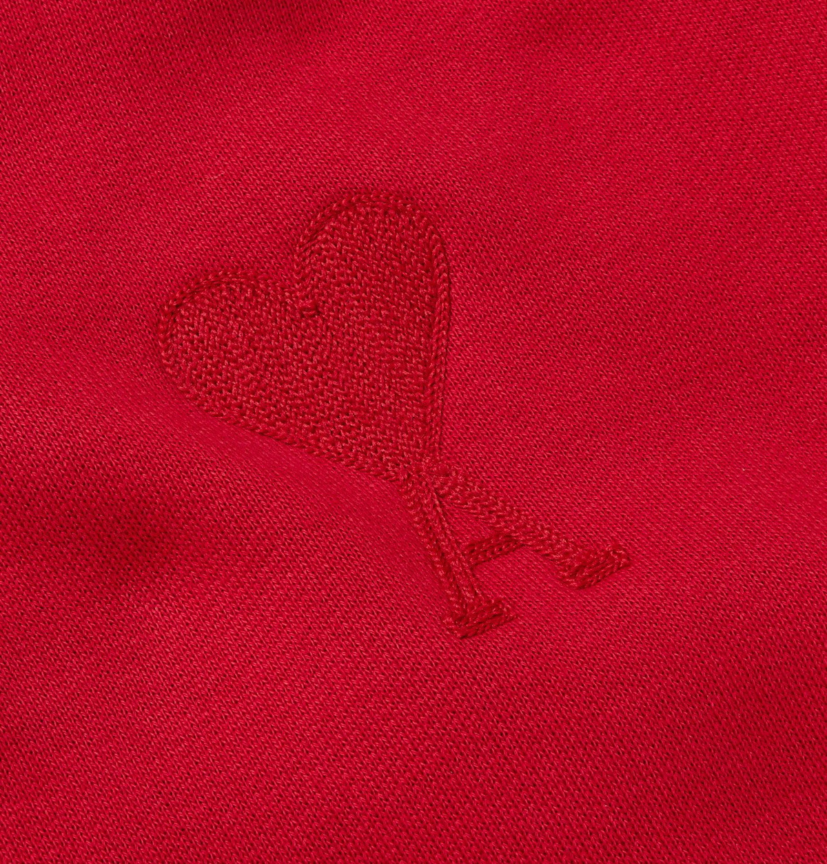 AMI - Logo-Appliquéd Cotton-Blend Jersey Hoodie - Red AMI