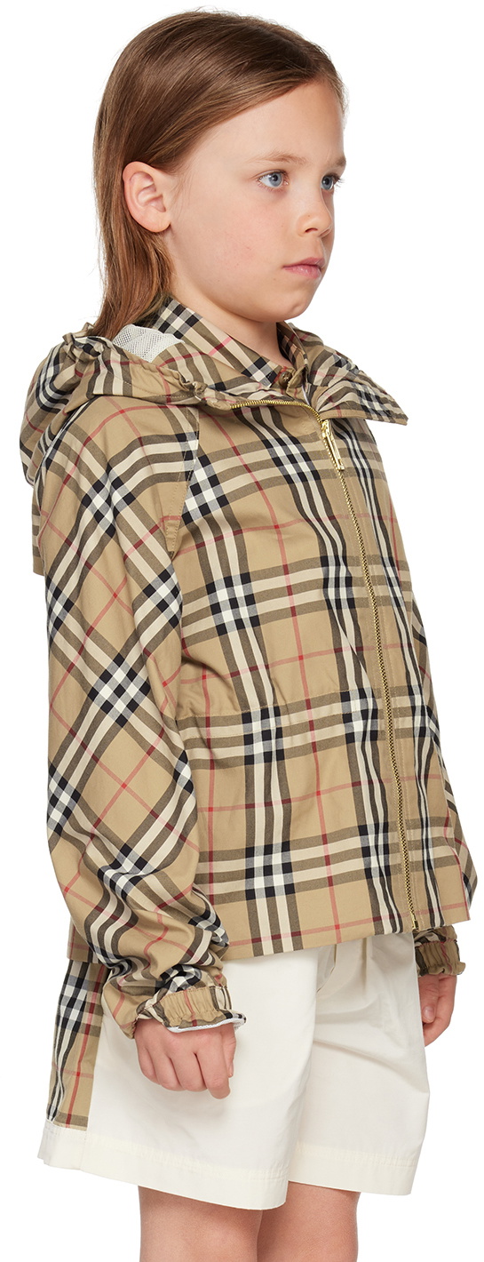 Burberry Kids Beige Vintage Check Jacket Burberry