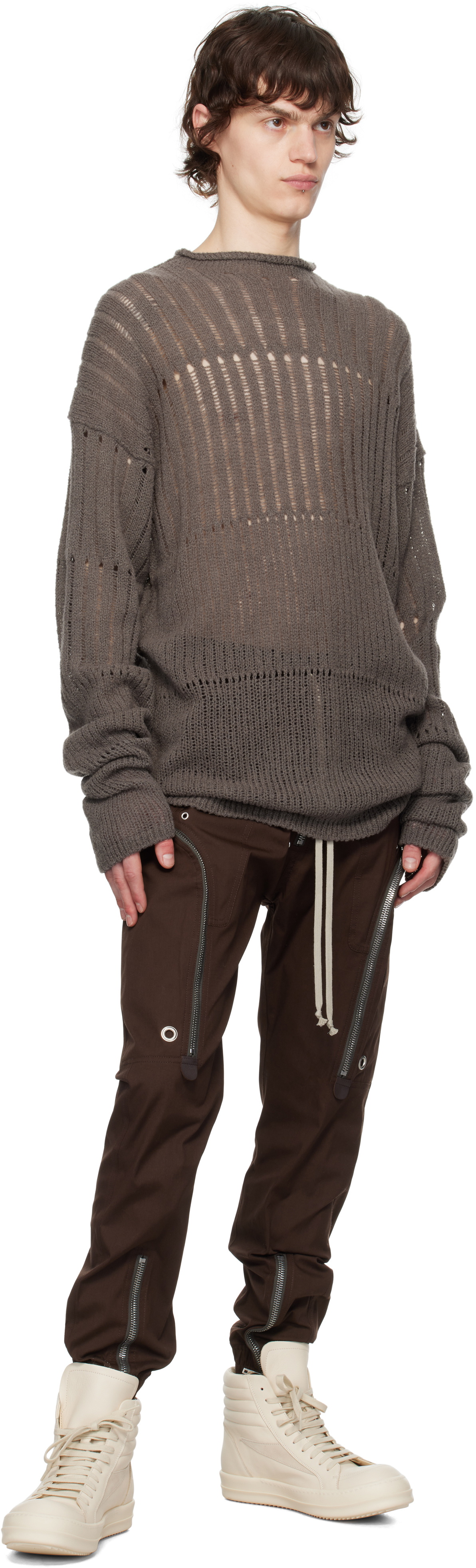 Rick Owens Gray Hollywood Oversized Pull Sweater Rick Owens