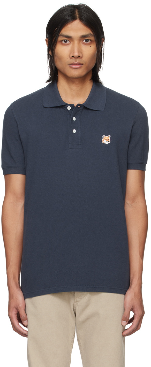 Maison Kitsuné Navy Fox Head Patch Classic Polo Maison Kitsune