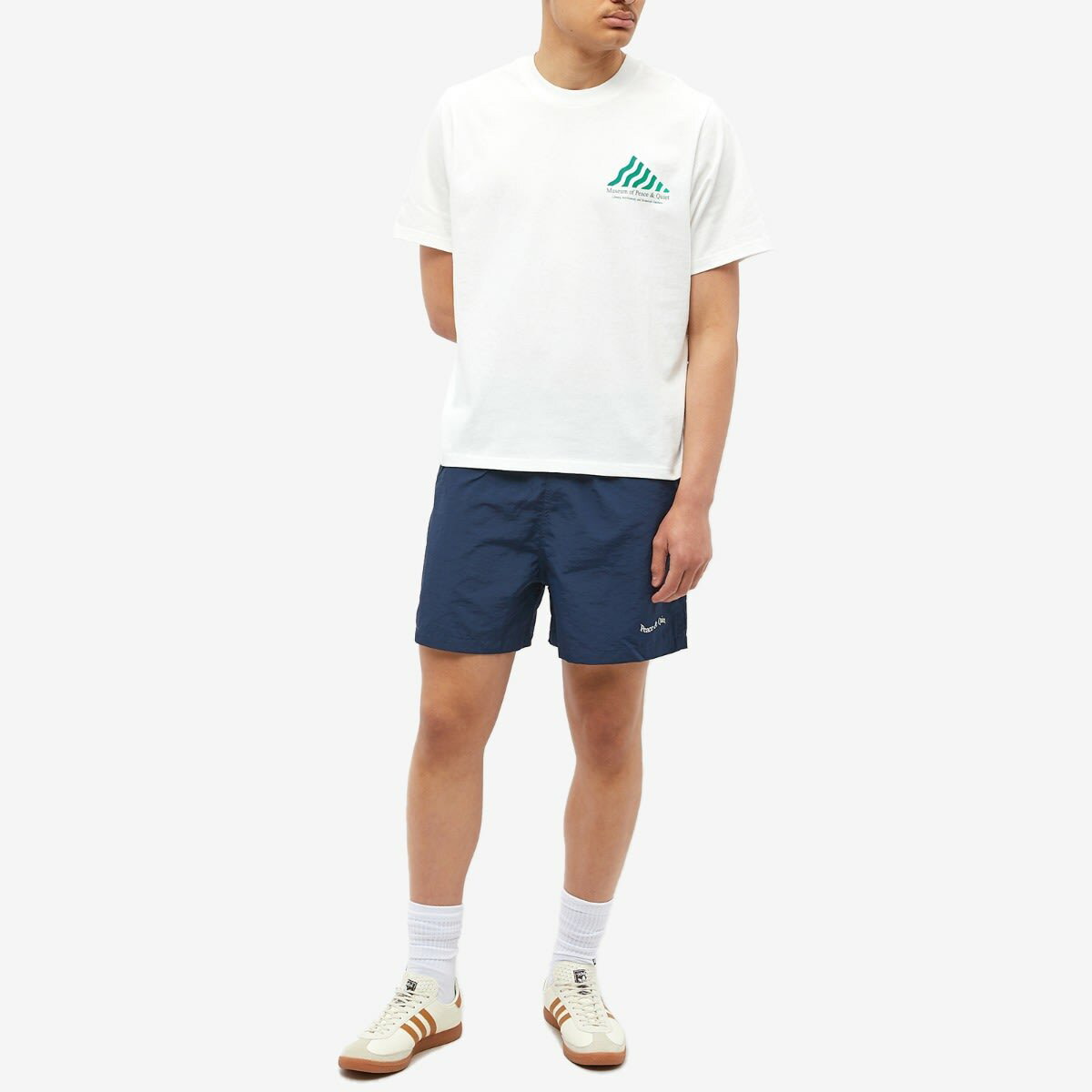 Museum of Peace and Quiet Men's Wordmark Nylon 5" Shorts in Navy Museum ...