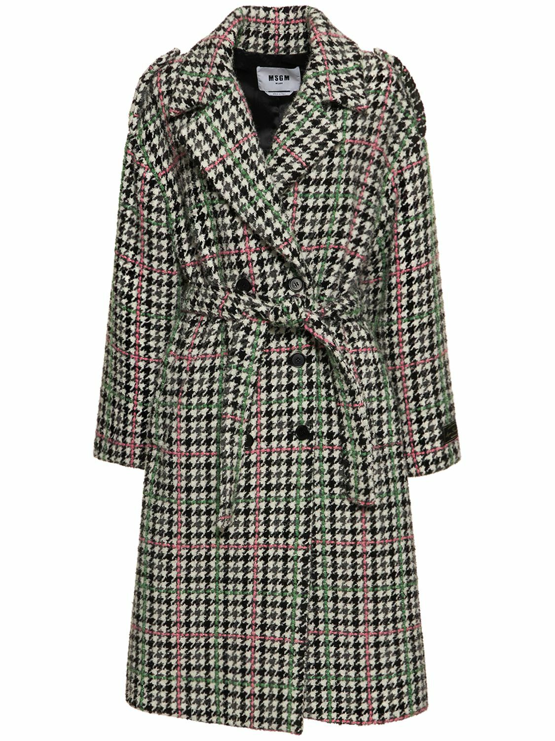 MSGM - Plaid Wool Blend Long Coat MSGM